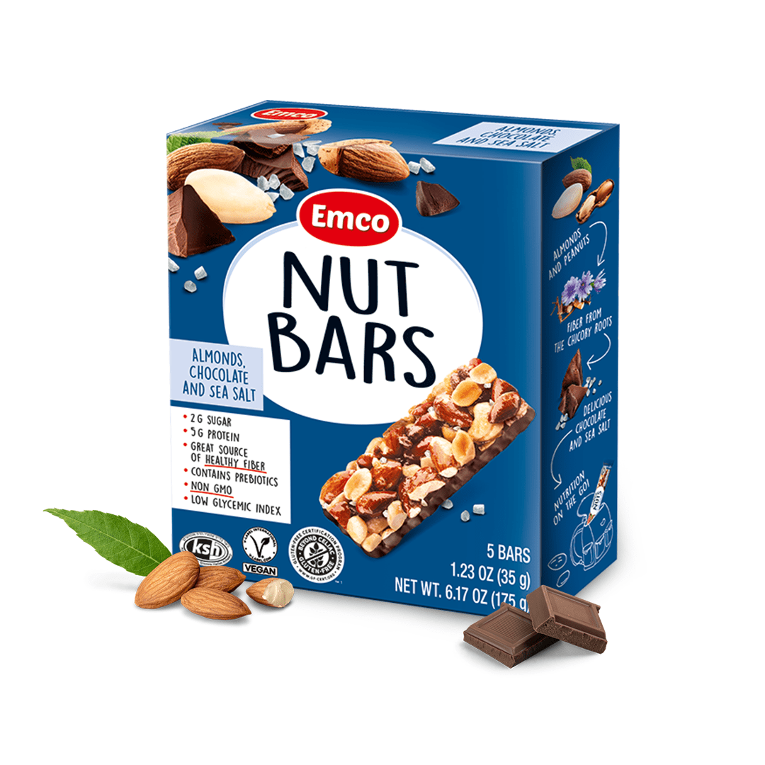 Emco Nut Bar with Almonds, Chocolate and Sea Salt (No Added Sugar) 35g ...
