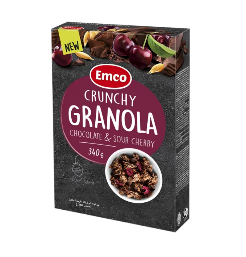 Emco Crunchy Granola Choco & Cherry 340g | SUNMART by suncoast brands